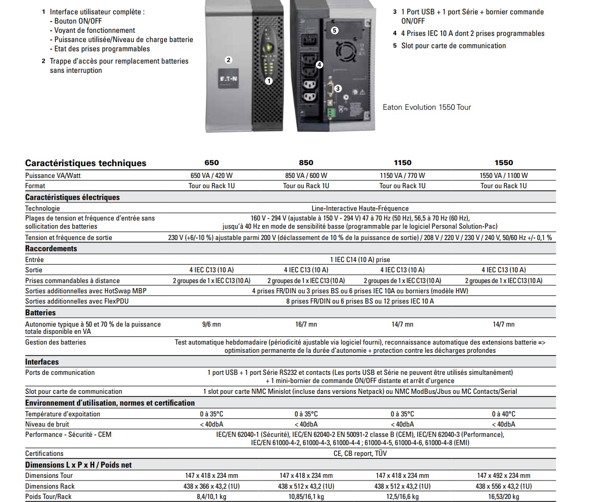 Eaton Evolution 1550 - ATASEQ POWER